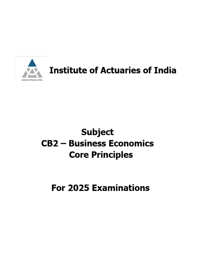 IAI-CB2-Syllabus 2025 | PDF | Macroeconomics | Inflation