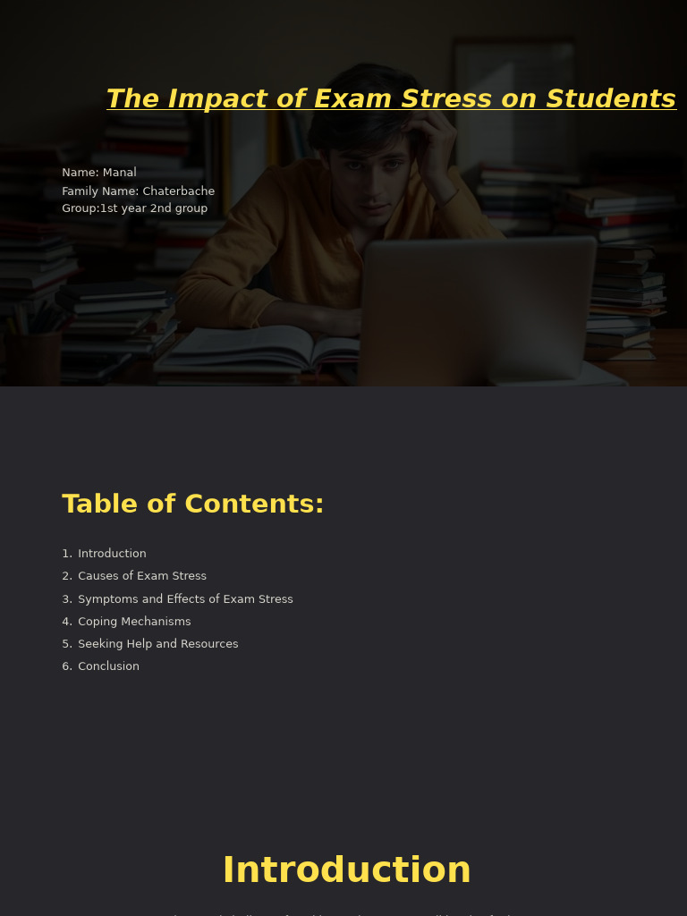 The Impact of Exam Stress On Students | PDF | Stress (Biology) | Mental ...