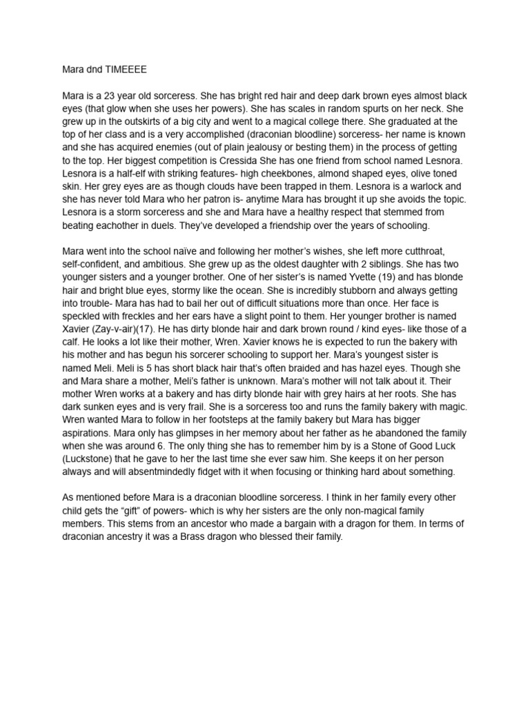 DND Backstory Mara PDF | PDF