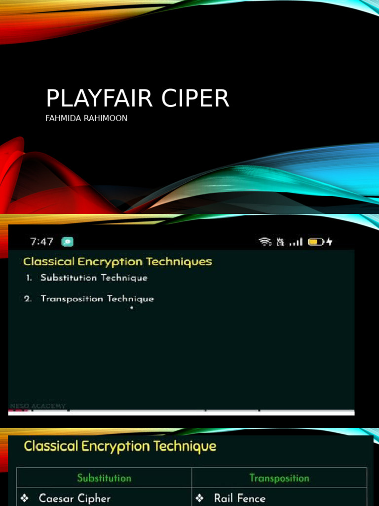 Playfair Ciperrr | PDF