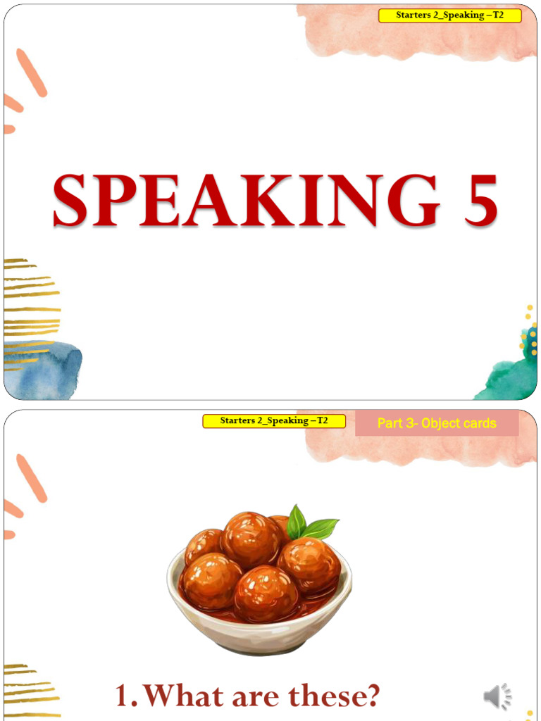 Starters 2 - Speaking 5 | PDF
