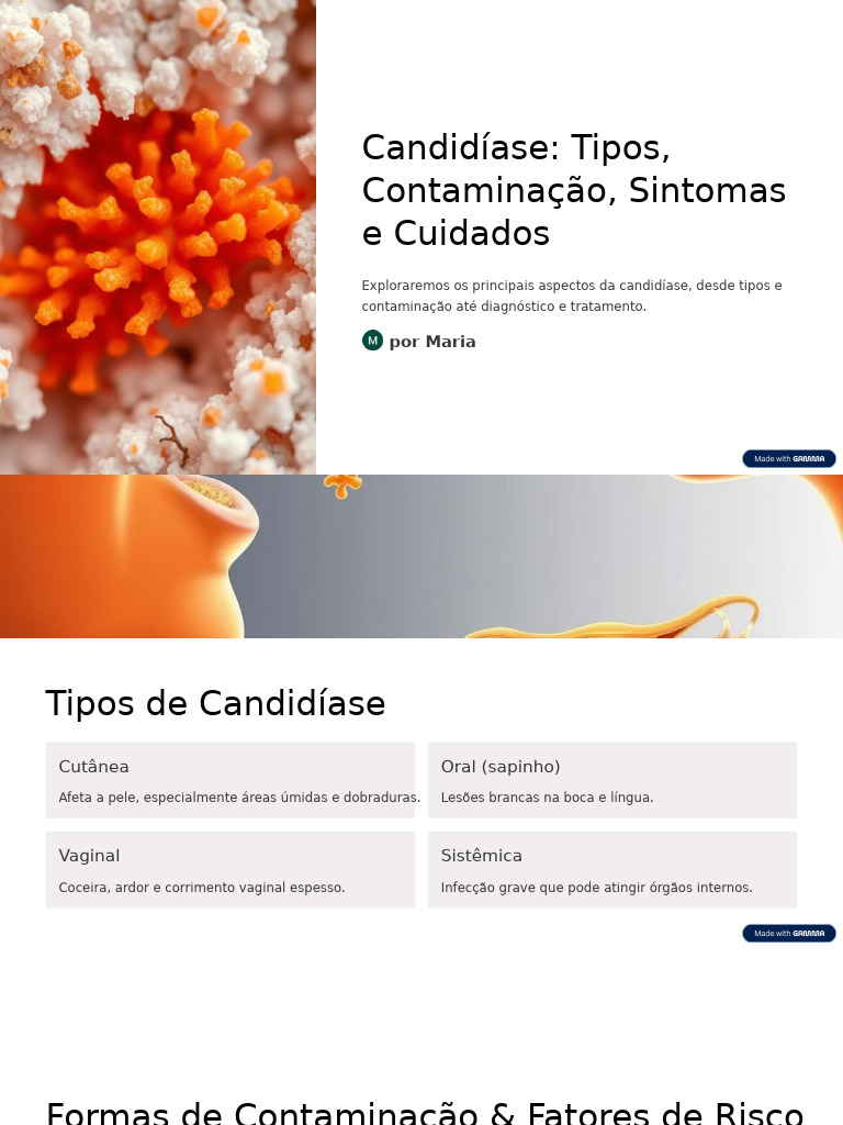 Candidiase Tipos Contaminacao Sintomas e Cuidados | PDF | Candidíase ...