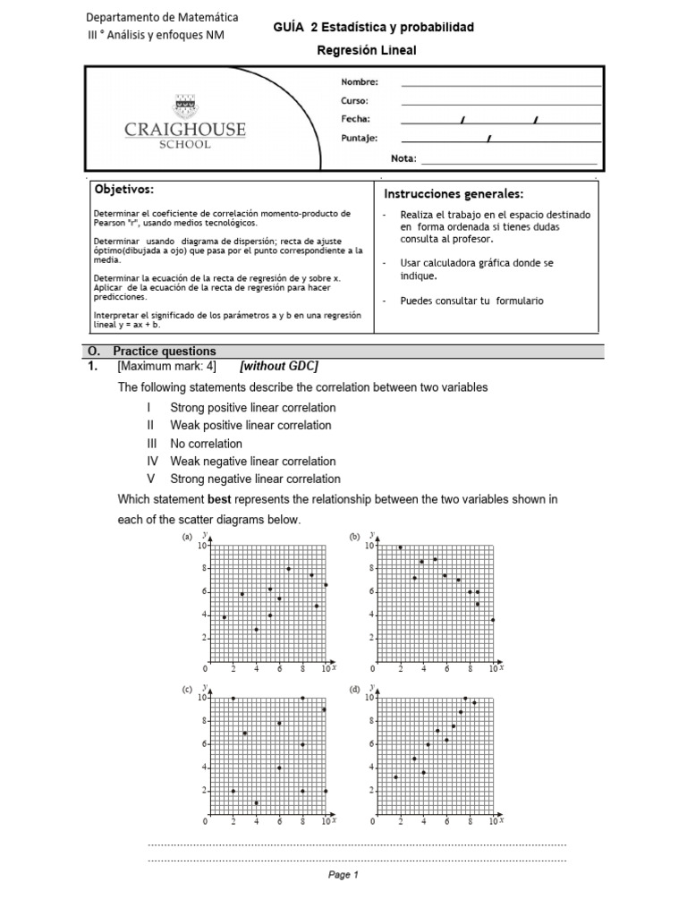 Guía 2 Linear Regression | PDF | Regression Analysis | Linear Regression