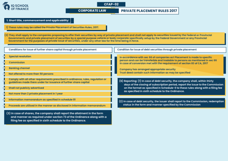 Private Placement Rules 2017 Overview | PDF | Securities (Finance ...