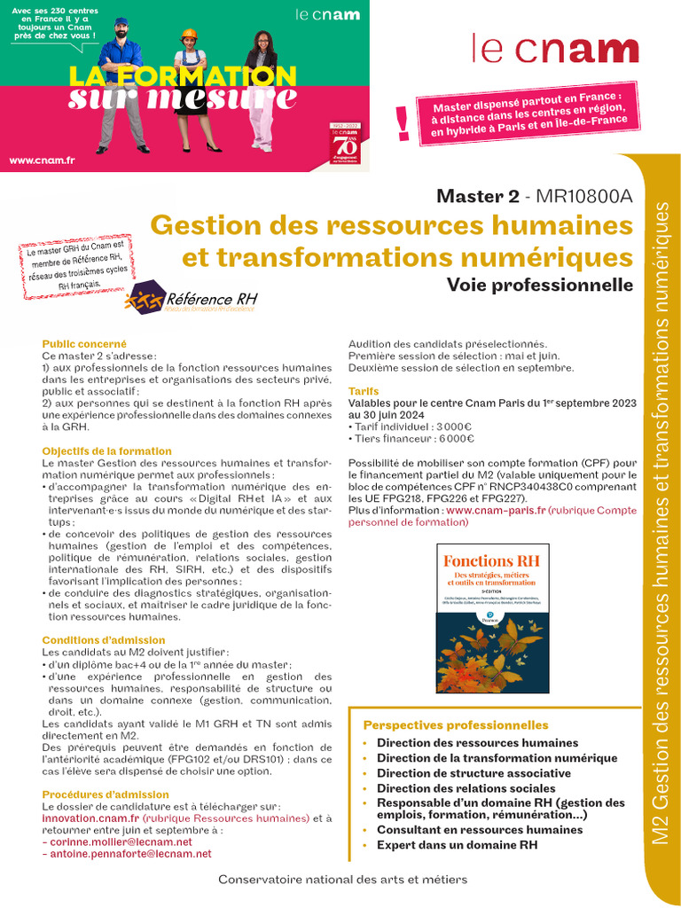 Master 2 en Gestion RH et Numérique | PDF | Gestion des ressources ...