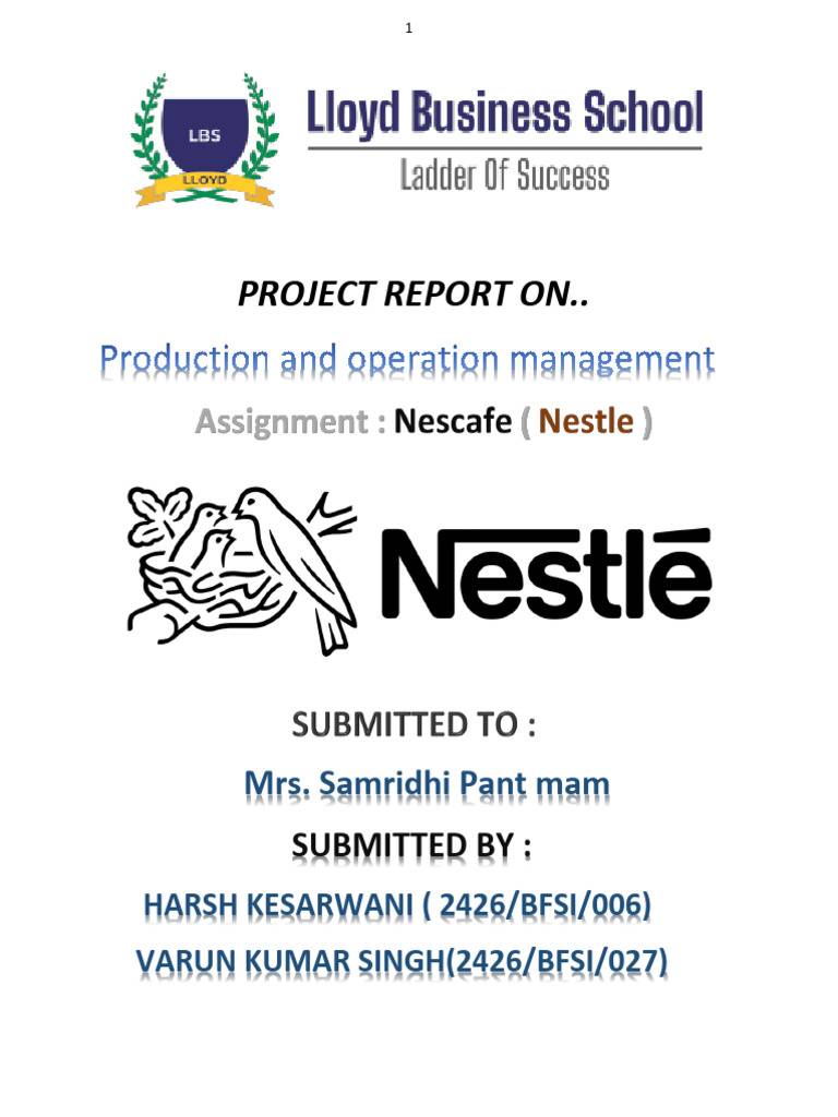 Harsh Kesarwani Pom Assignment. | PDF | Coffee | Nestlé