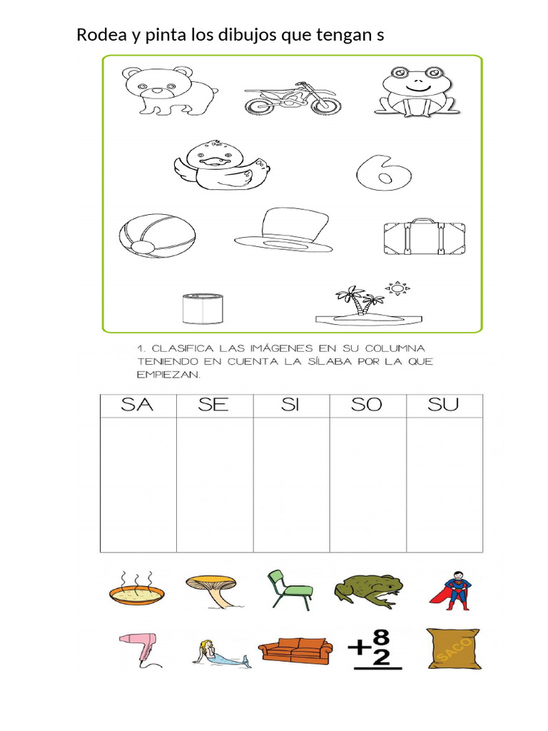 Dibujos Con La Letra S | PDF