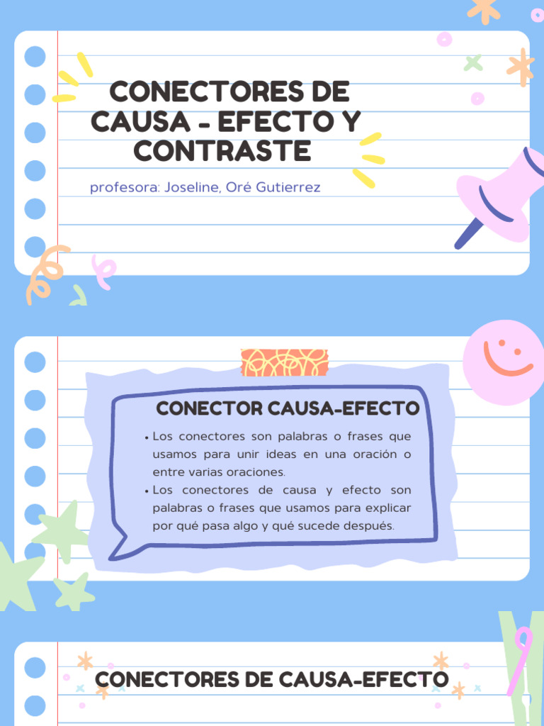 Conectores de Causa, Efecto y Contraste | PDF