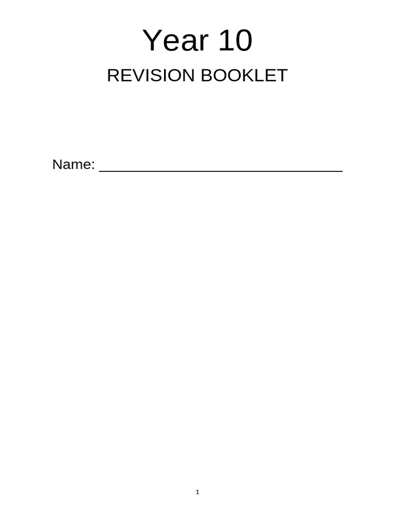 Year 10 Maths Revision Guide | PDF | Line (Geometry) | Circle