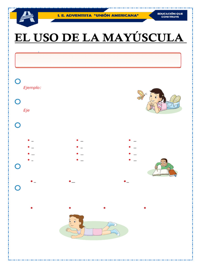 El Uso de La Mayúscula para Segundo Grado de Primaria | PDF | Caso de ...
