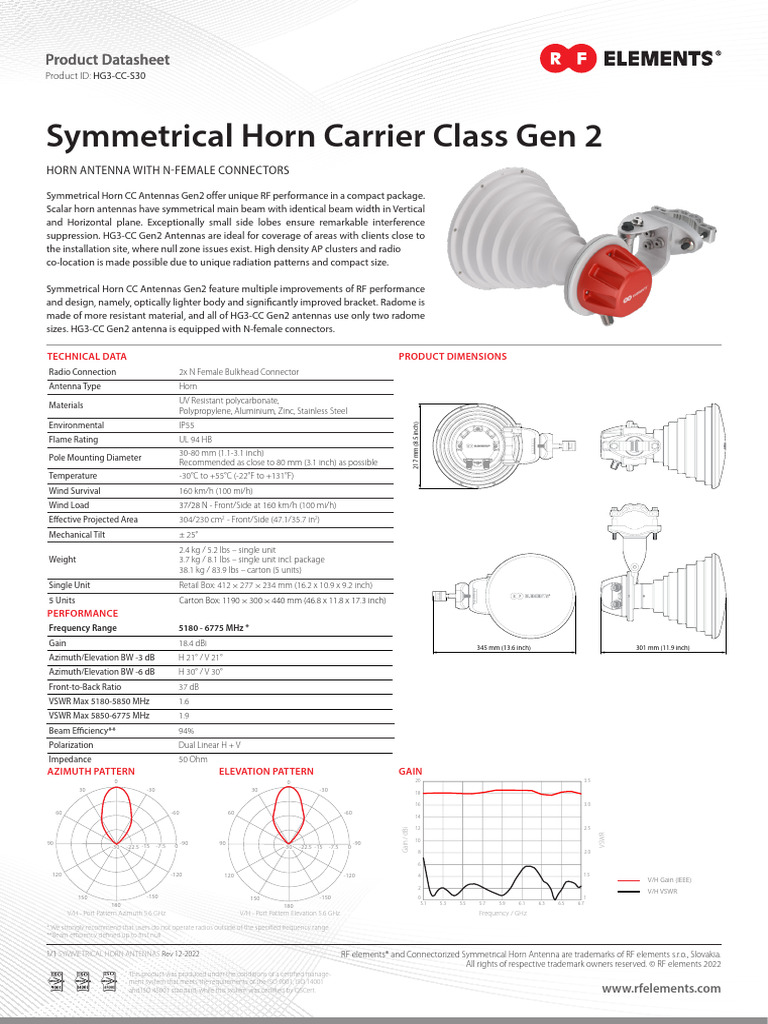 Datasheet HG3 CC S30 | PDF | Antenna (Radio) | Electricity