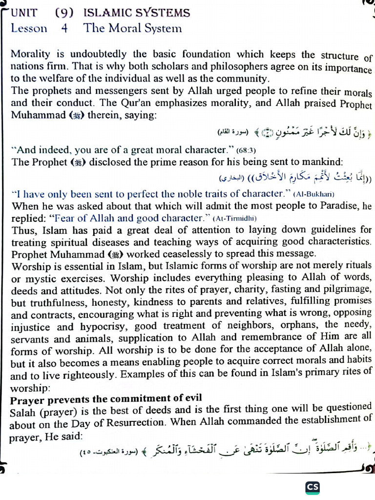 Lesson 6 The Moral System | PDF