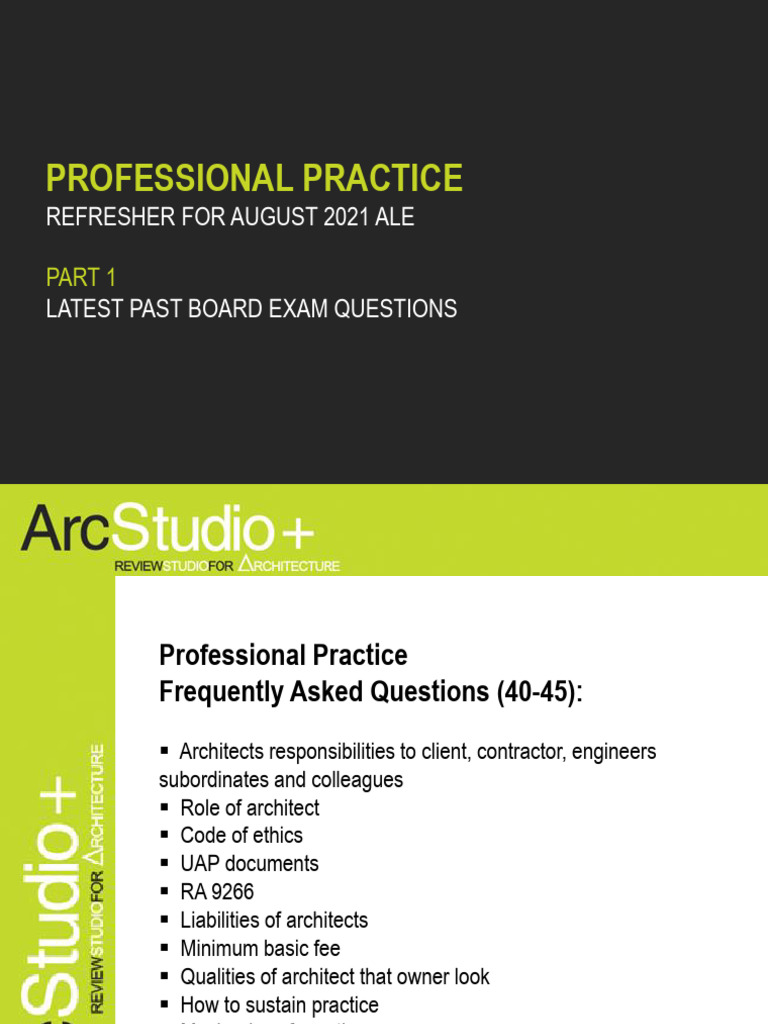 Refresher Prof Prac Aug2021 Ale With Answer | PDF