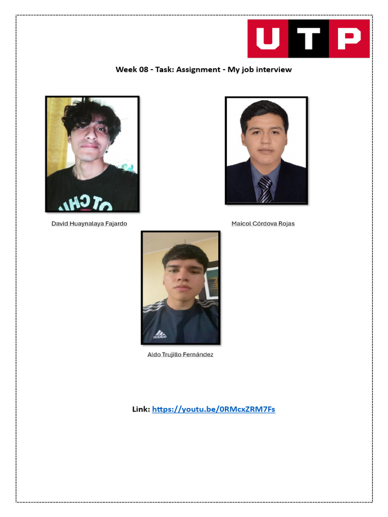 Week 08 - Task Assignment - My Job Interview | PDF