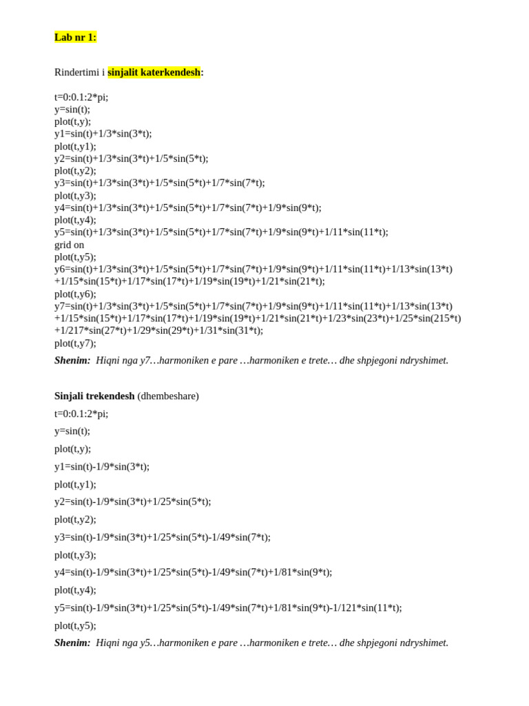 lab_1 Matlab Code | PDF