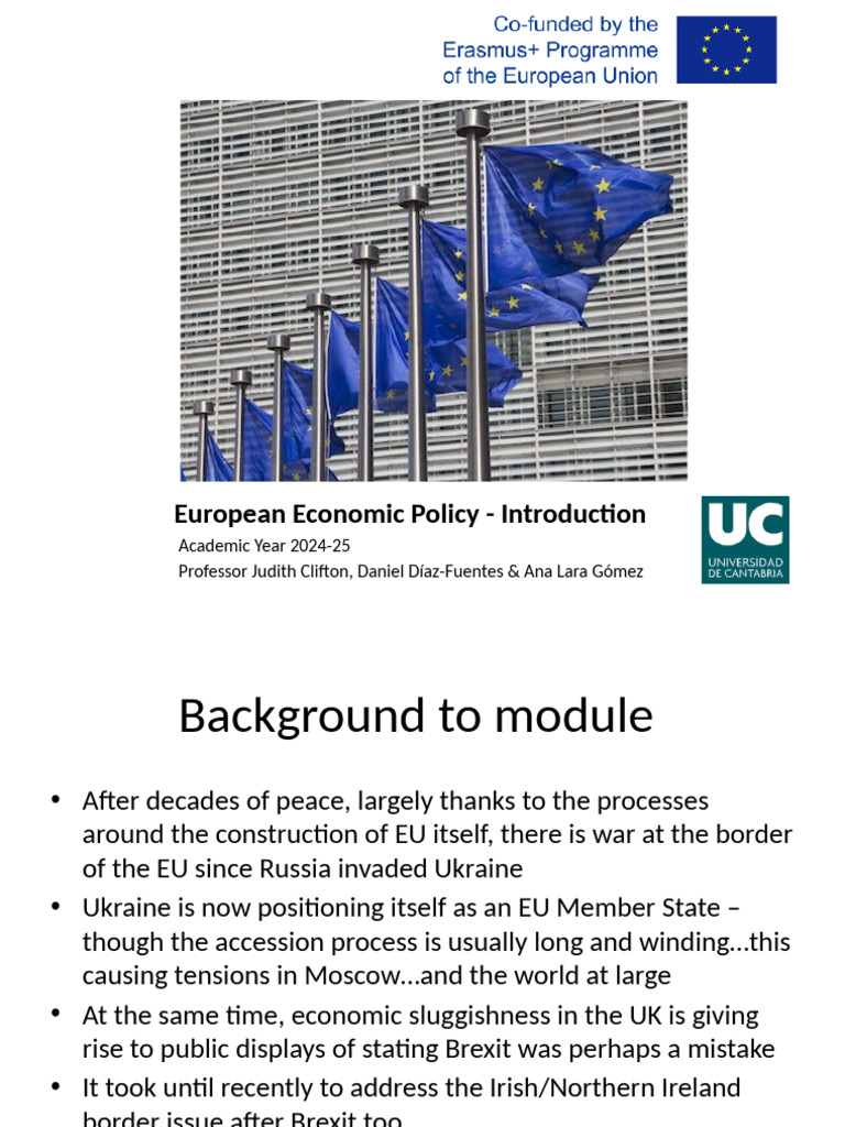 European Economic Policy Intro 2025 | PDF | Brexit | European Union