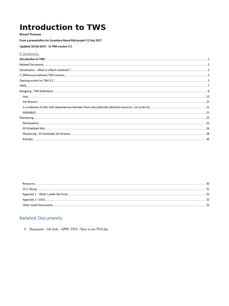 Introduction to TWS - Presentation_v2 | PDF | Computer Architecture | Computing