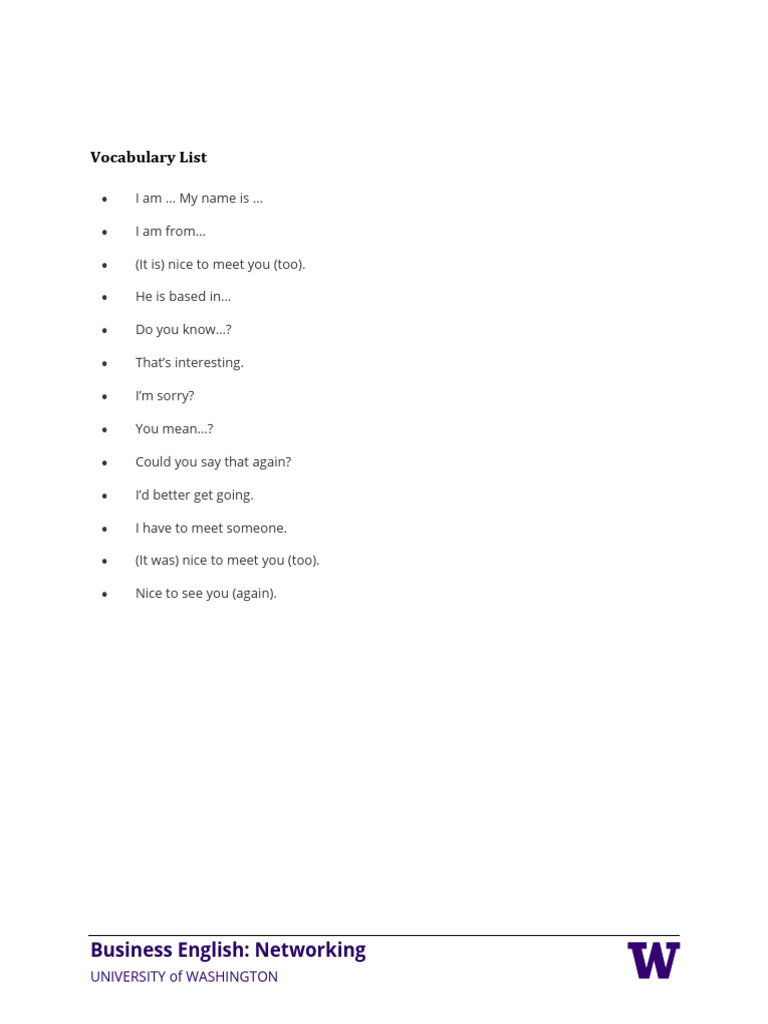 Lesson 2 Vocabulary | PDF