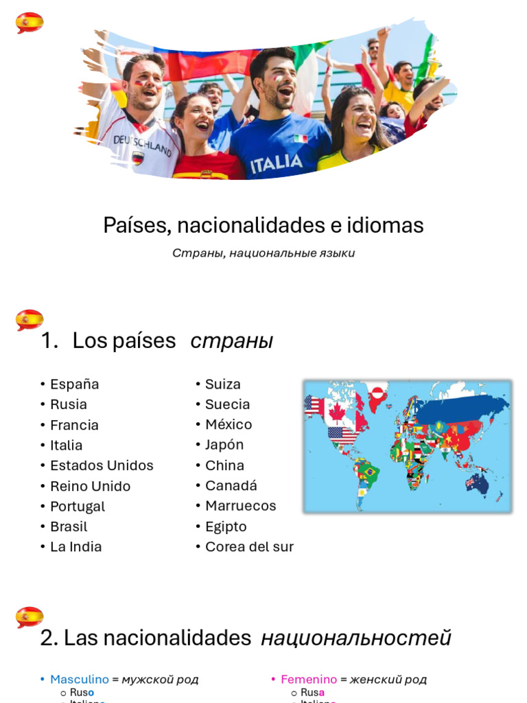 Países, nacionalidades e idiomas básicos | PDF | Lingüística | Idiomas