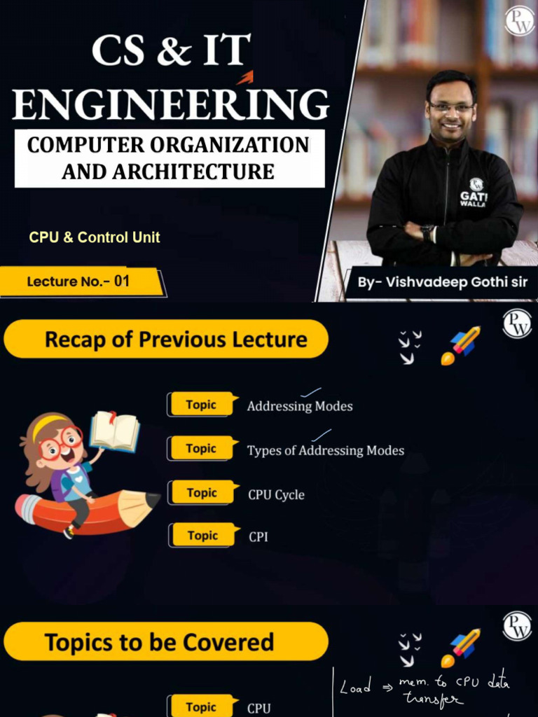 Computer Organization and Architecture: CPU & Control Unit | PDF