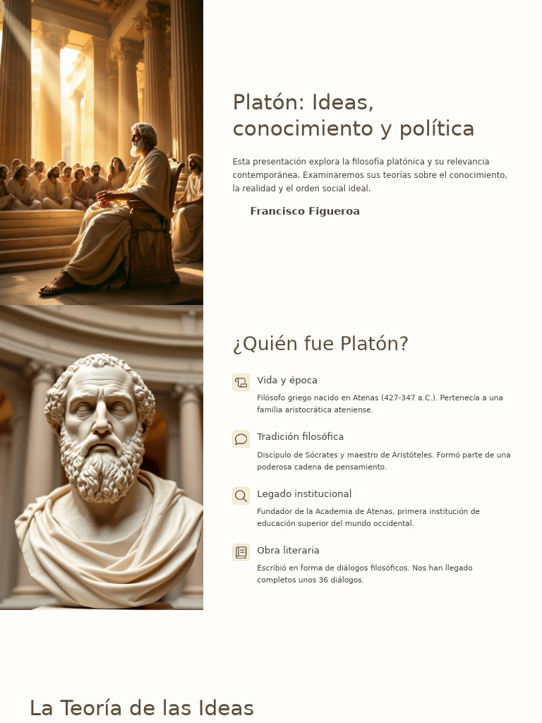 Platon Ideas Conocimiento y Politica | PDF | Platón | Conocimiento