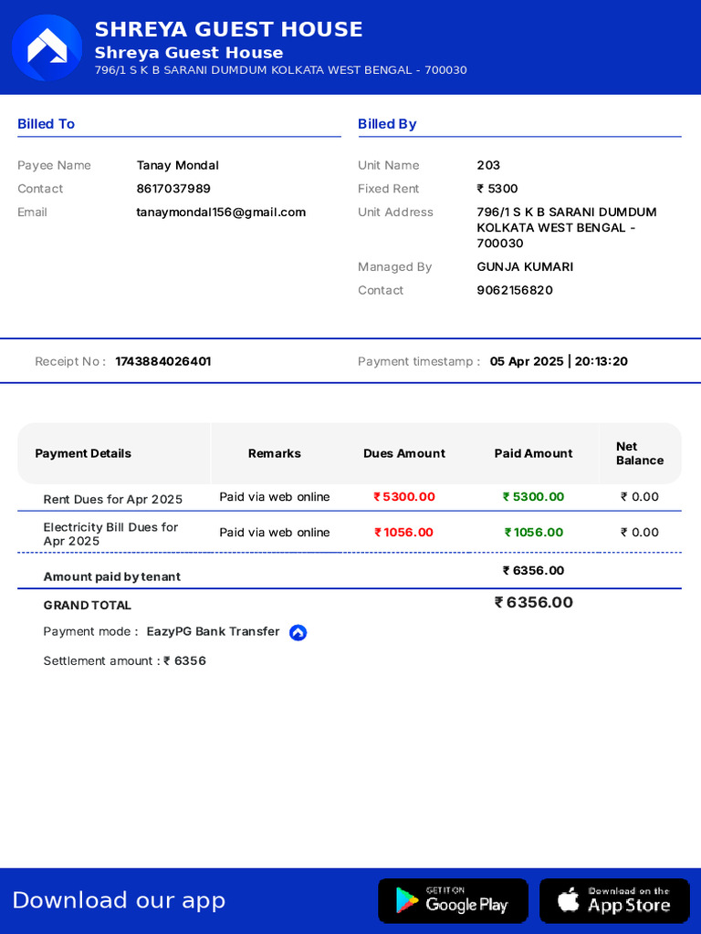 Payment Receipt 1743864231078 | PDF