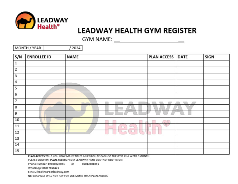 Gym Register | PDF