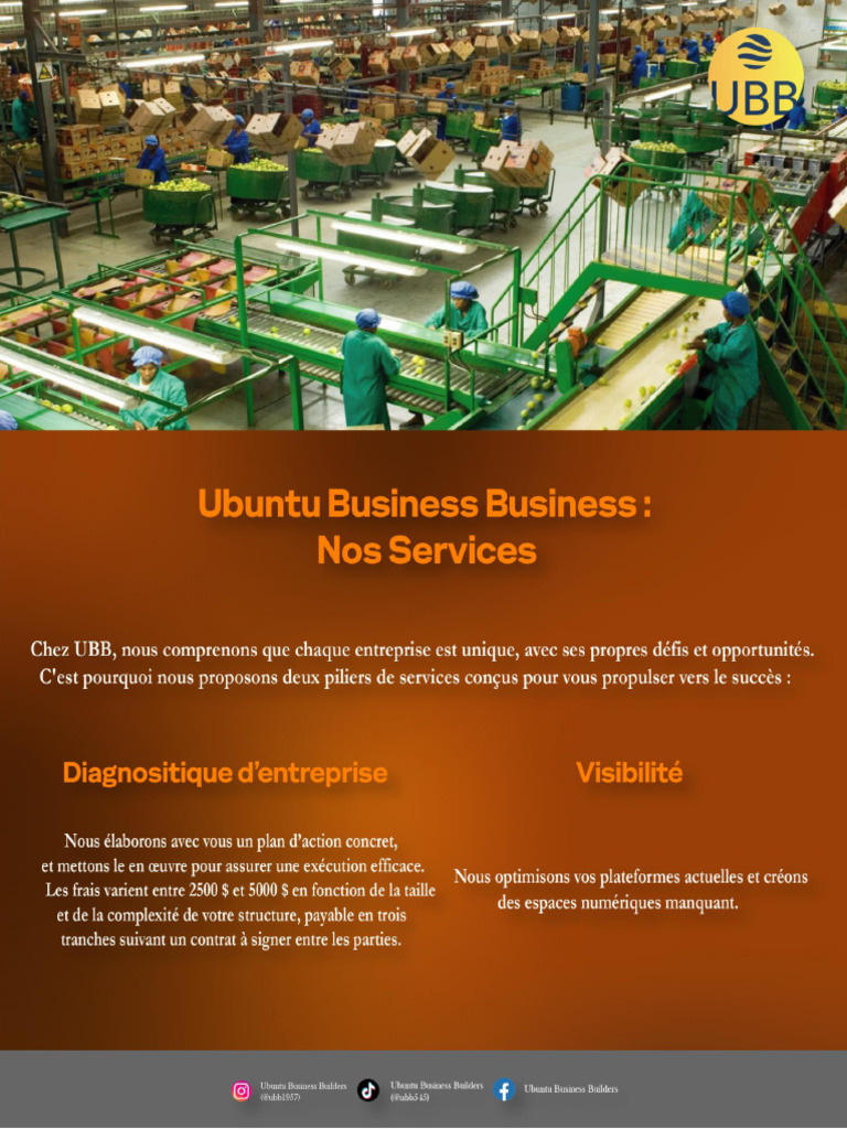 Serivices de La Ubuntu Business Builders | PDF