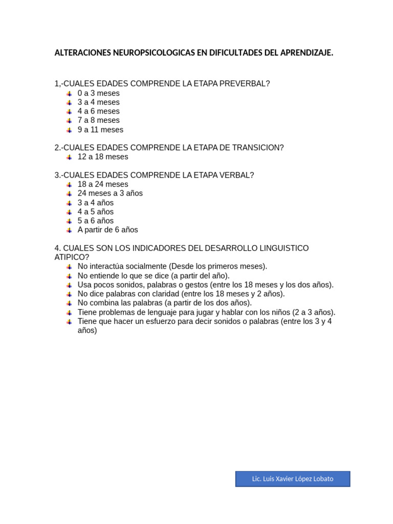 Alteraciones Neuropsicologicas en Dificultades Del Aprendizaje | PDF