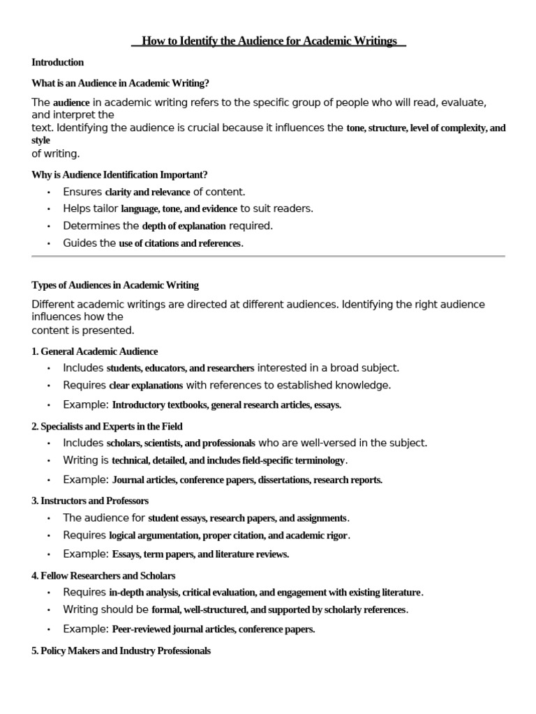 Identifying Academic Writing Audiences | PDF | Jargon | Essays