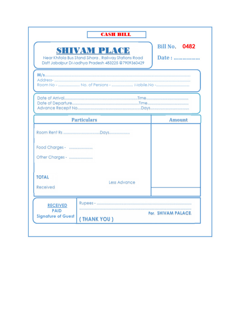 Shivam Place: Bill No Date | PDF