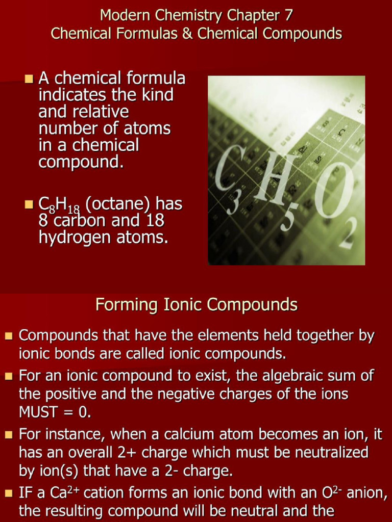 Chemical Formulas & Chemical Compounds | PDF