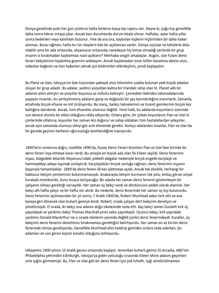 The Mystery of The Missing Lighthouse Keepers | PDF