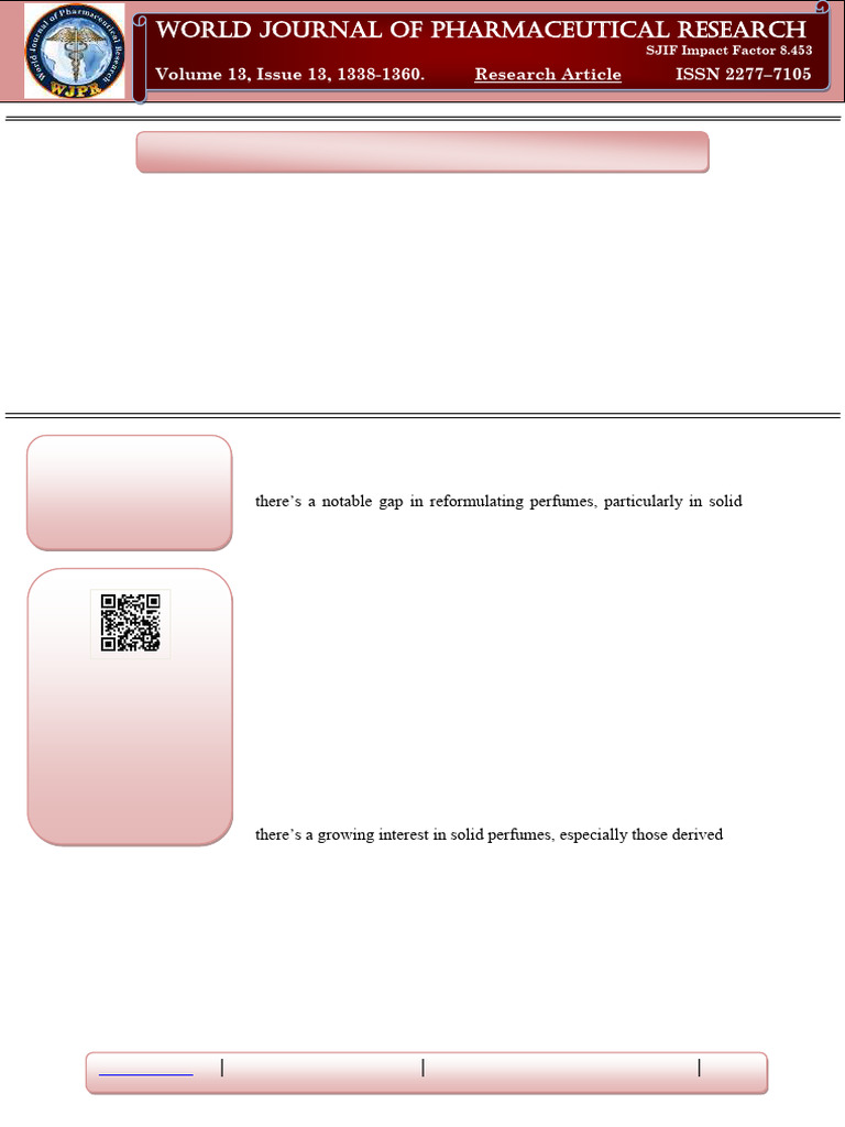 Solid Perfume: Formulation & Benefits | PDF | Perfume