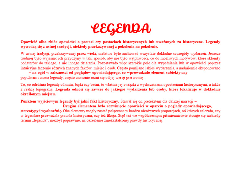 Definicja Legendy | PDF