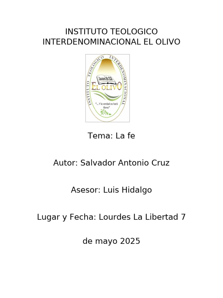 La Fe: Conceptos y Reflexiones Teológicas | PDF | Fe | Dios