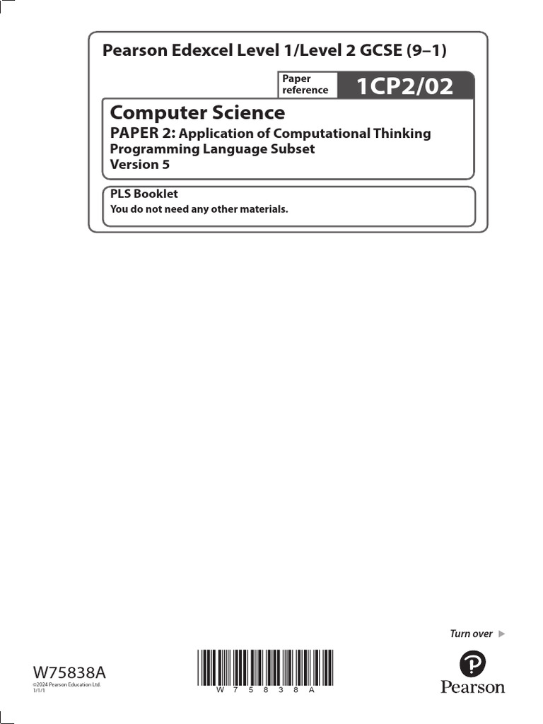 1cp2 02 Programming Language Subset Pls Version 5 Summer 2024 | PDF | Data Type | Boolean Data Type