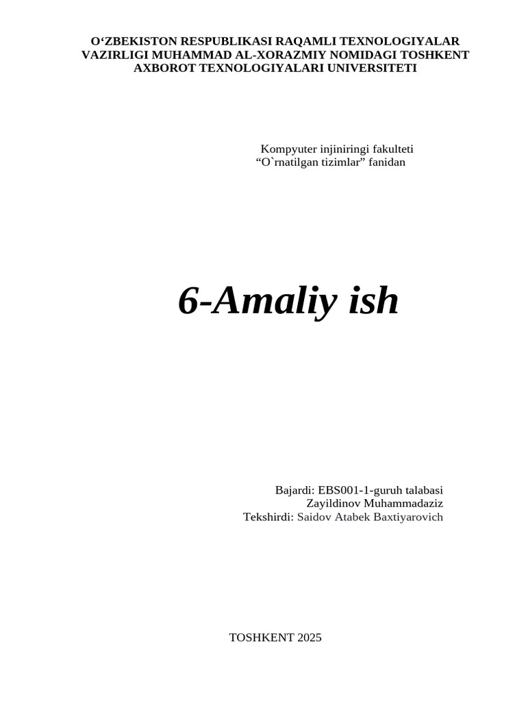 6-Amaliy Ish | PDF