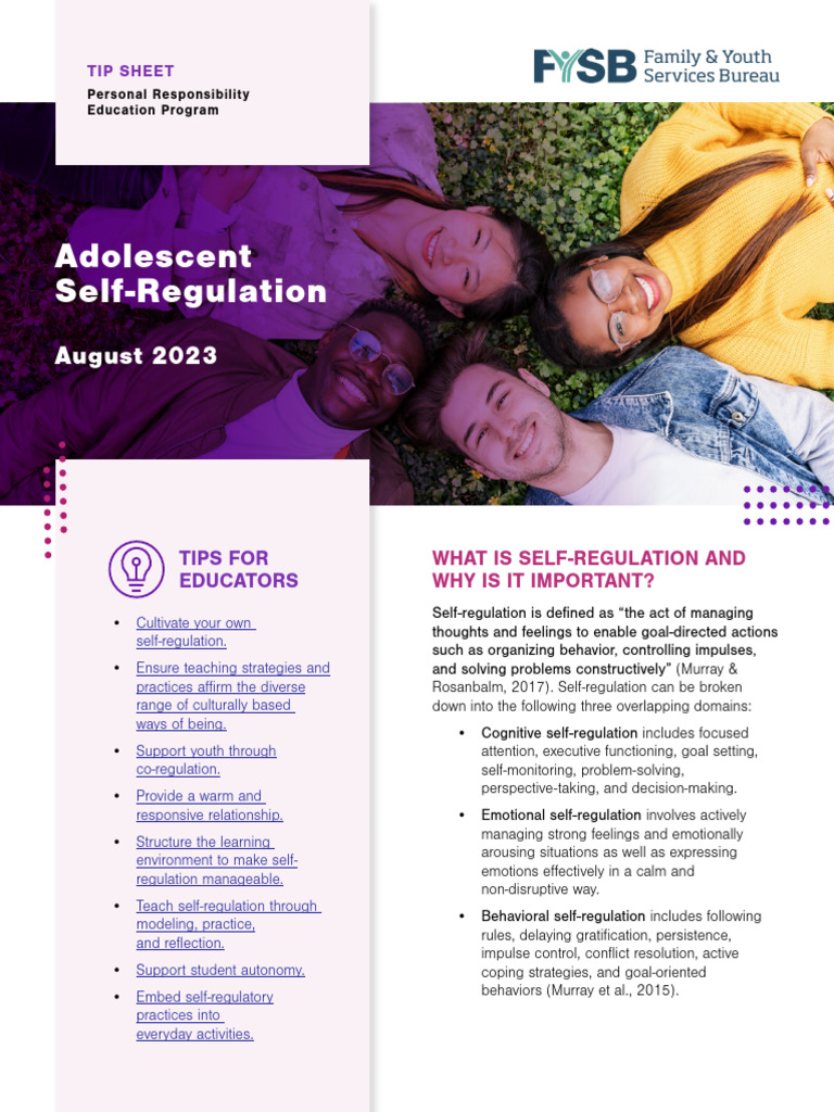 Adolescent Self Regulation | PDF | Emotional Self Regulation | Adolescence