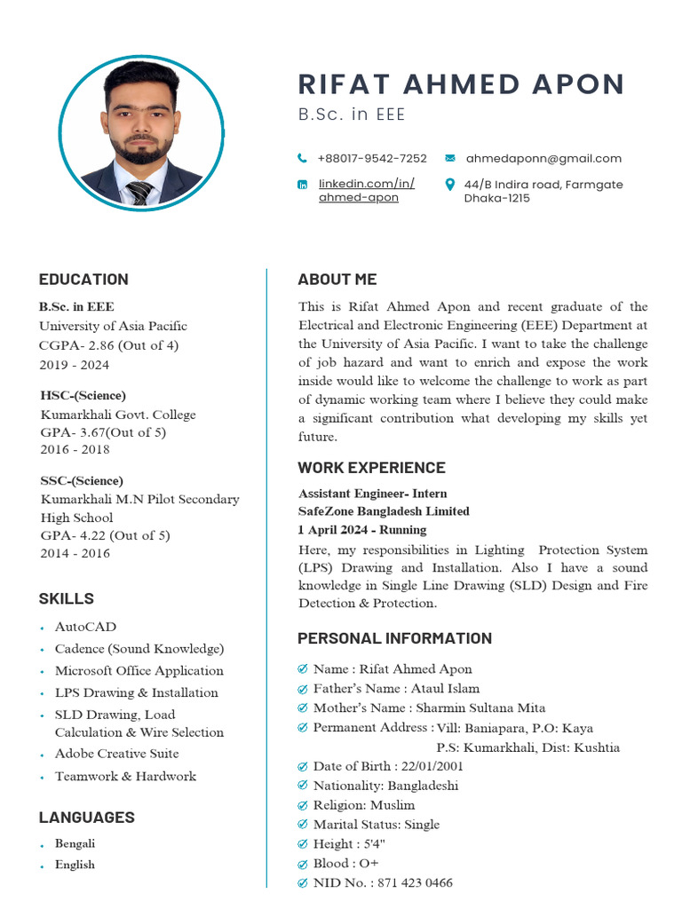 Modern CV Make | PDF | Bangladesh