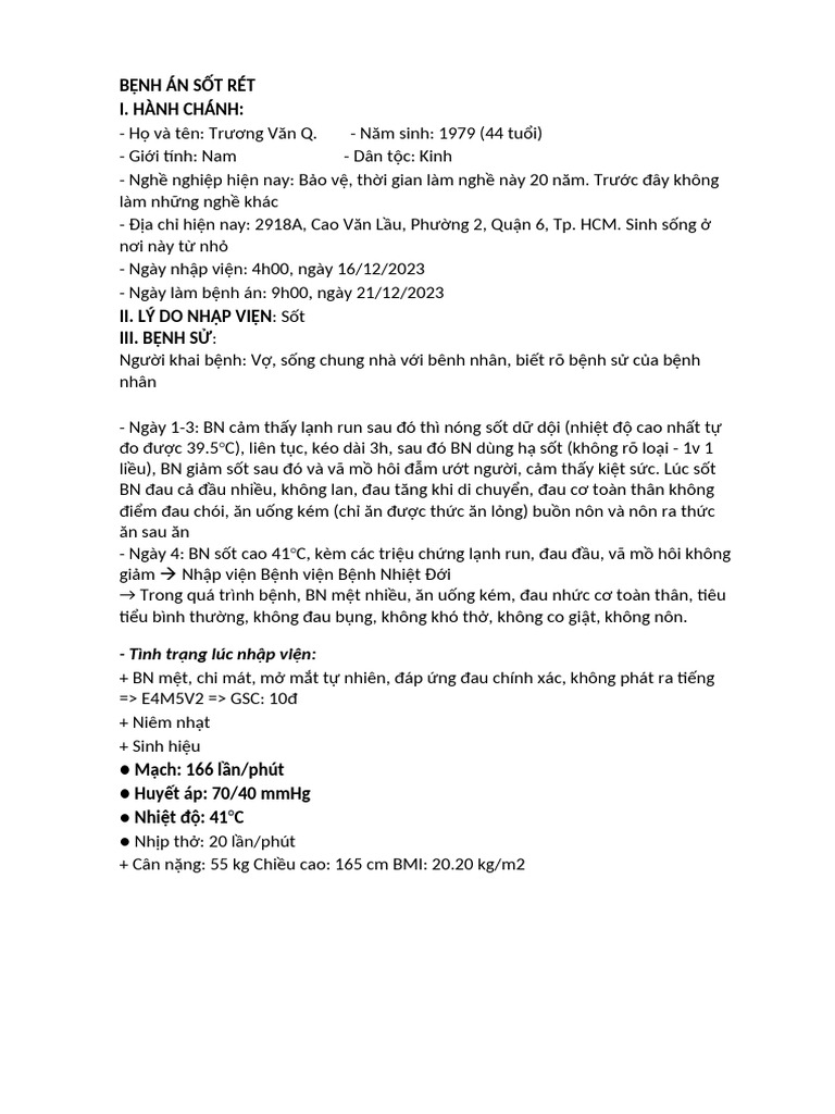 Bệnh Án Áp Xe Gan | PDF