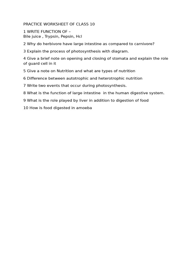 Biology Practice Worksheet | PDF