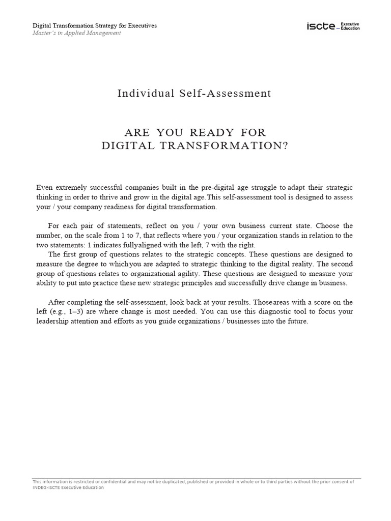 Digital Transformation Readiness Assessment | PDF | Brand | Economies