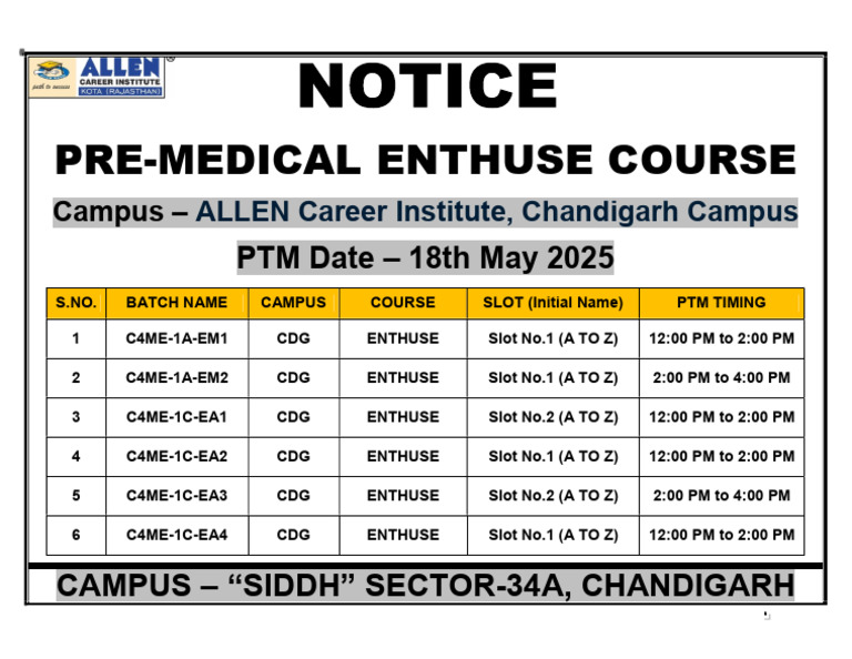 Ptm-Notice-Cdg-18th May 2025 | PDF