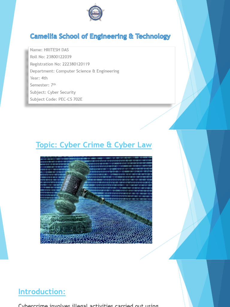Overview of Cybercrime and Cyber Law | PDF | Cybercrime | Computer Security