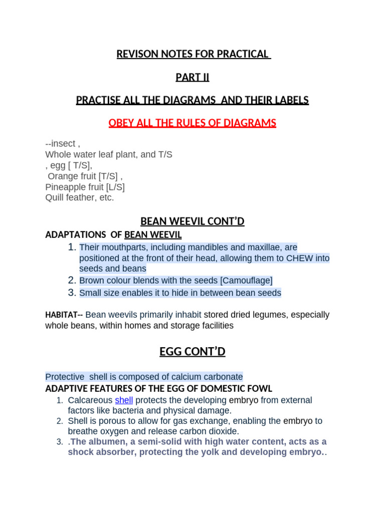 Part 2 - Waec Biology Pract Revision Notes 2 | PDF | Flowers | Fruit