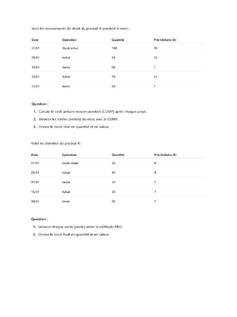Exercice LIFO MCD | PDF