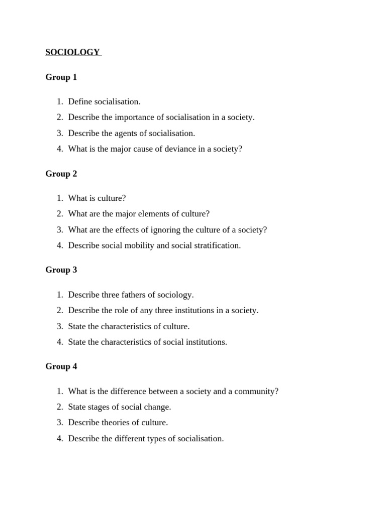 Key Concepts in Sociology and Socialization | PDF