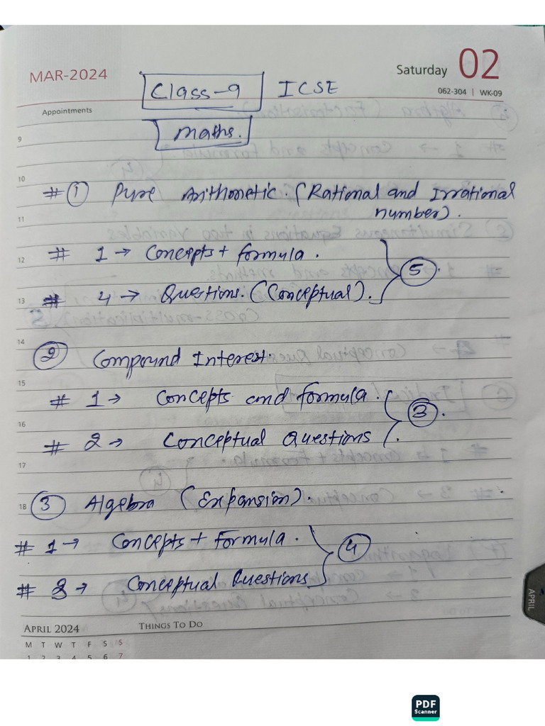 ICSE 9th Maths Physics Chemistry | PDF