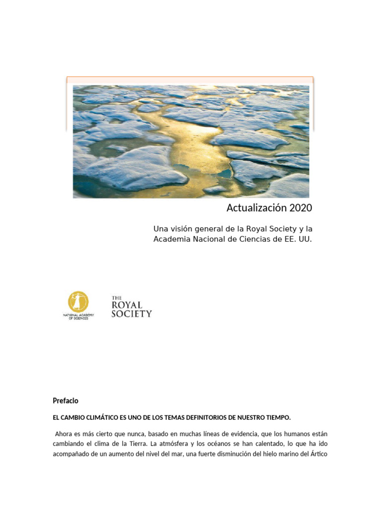 El Cambio Climático Traducción | PDF | Gases de efecto invernadero ...